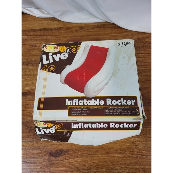 Other | Vintage Y2k White Red Inflatable Rocker Chair | Poshmark